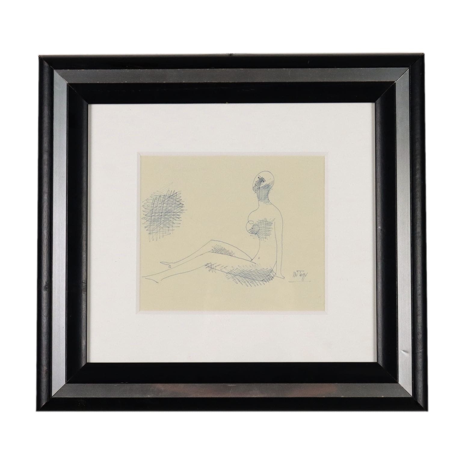Mario Tozzi | Pen Drawing by Mario Tozzi Figure in Rest 1969 with ...