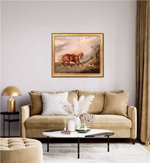 George Stubbs | Large 18th century Shire Horse & Terrier Dog Portrait ...