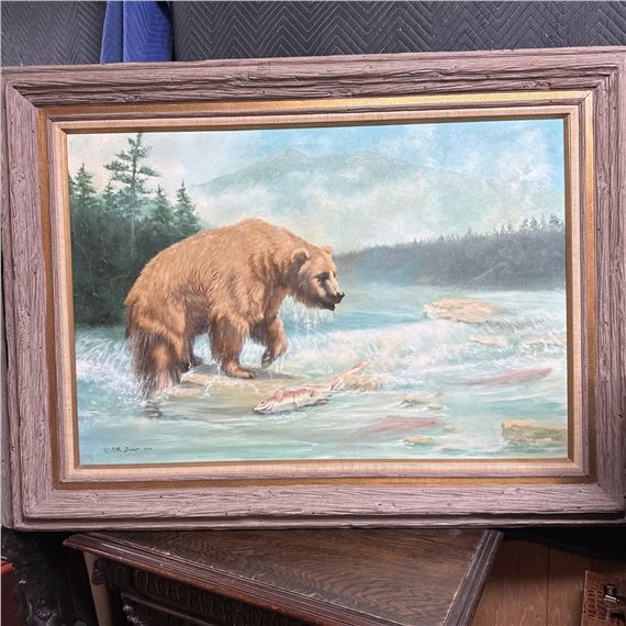 Peter Darro | Massive Original Oil On Canvas Painting Of A Grizzly Bear ...