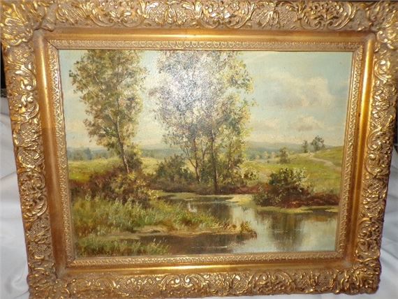 Paul Hager | PAUL HAGER OIL ON BOARD LANDSCAPE PAINTING AMERICAN 20TH ...