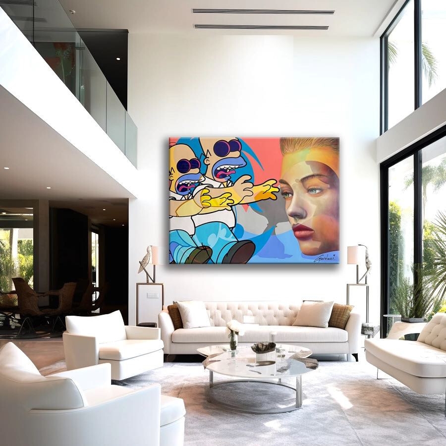 Gardani | The Simpsons and the Muse – Original Painting on Canvas ...