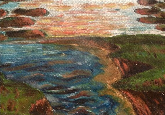 Edvard Munch | Sunset River Landscape (Early 20th Century) | MutualArt