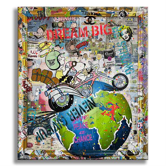 Gardani | Snoopy Around-the world – Original Painting on canvas | MutualArt