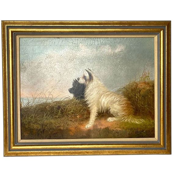 William White Warren | Two Terriers on Sandy Dune Dogs Dog (Circa 1890 ...