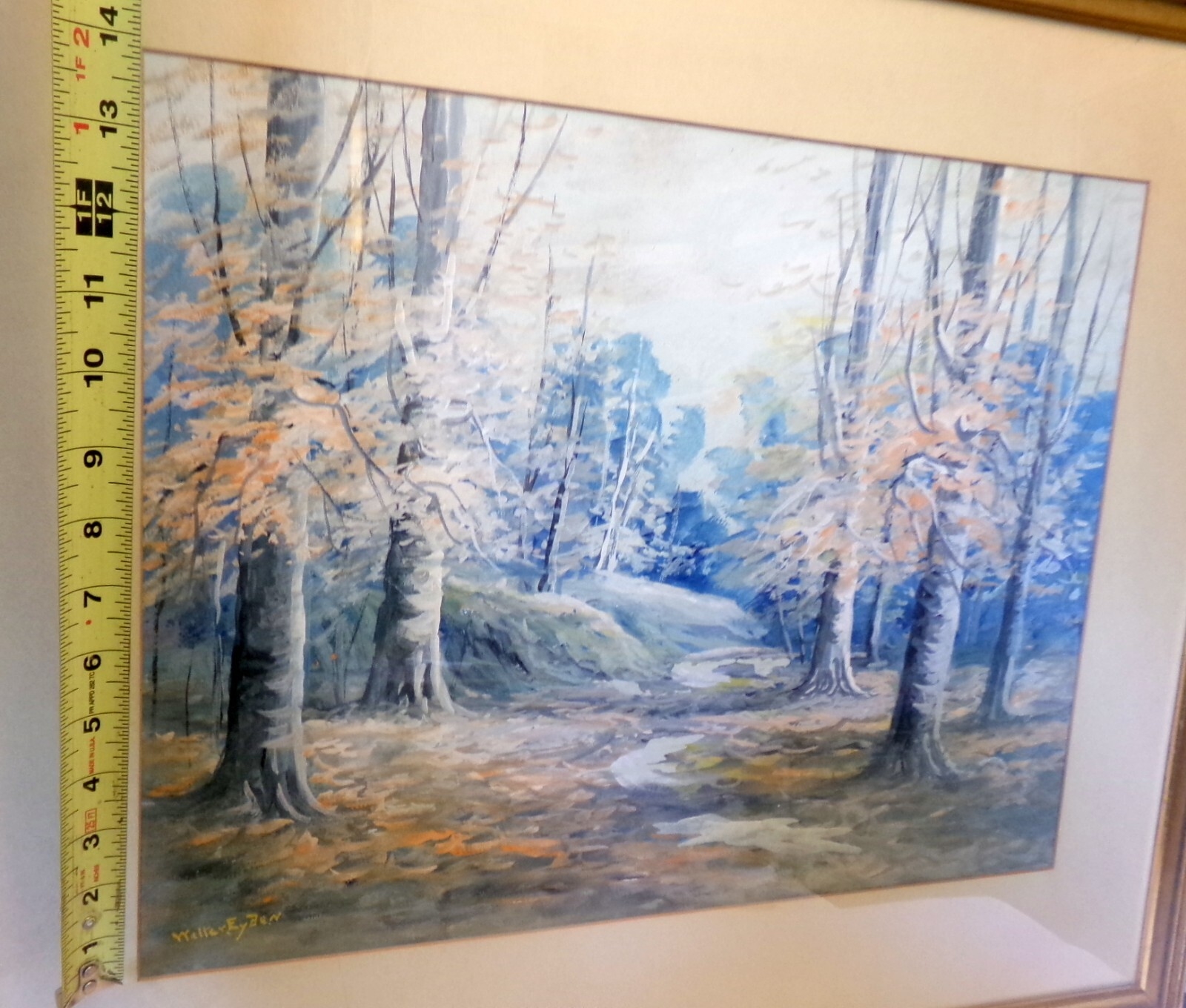 Walter Eyden | Signed Walter EYDEN GOUACHE Painting Landscape Framed ...