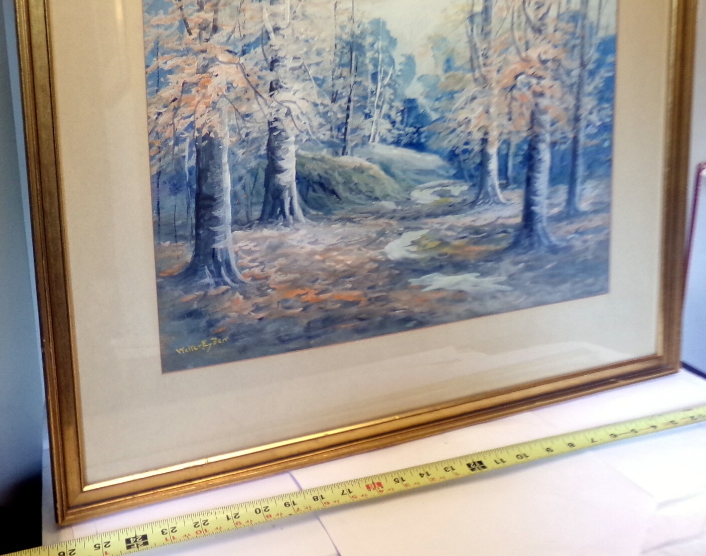 Walter Eyden | Signed Walter EYDEN GOUACHE Painting Landscape Framed ...