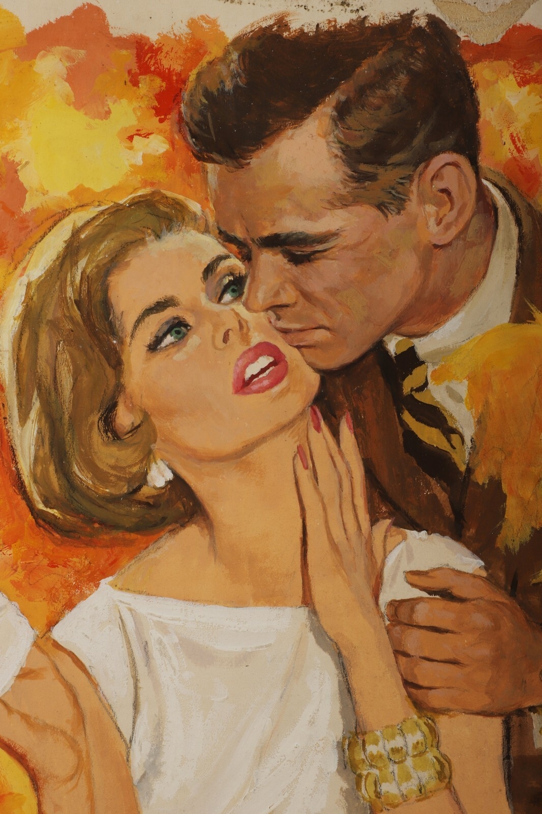 Marshall Dawson Miller | Romance Story Couple Original Gouache Signed Art Painting | MutualArt