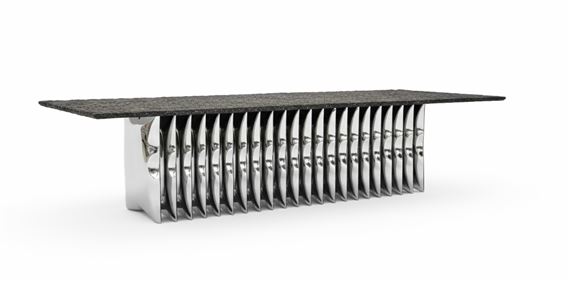 Oskar Zieta | Harmonica Table Stone Prototype (2020) | MutualArt