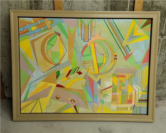 Aaron Marcus | Geometric Themed Oil Painting (2010) | MutualArt