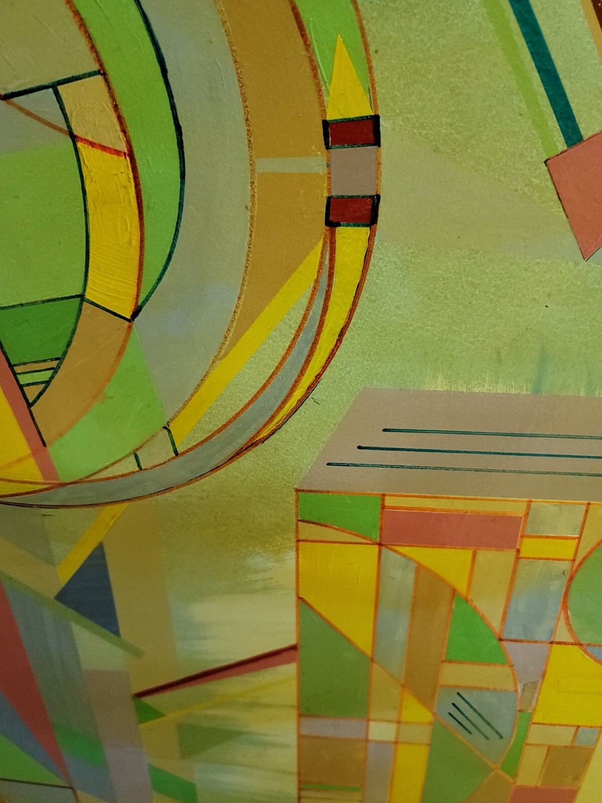 Aaron Marcus | Geometric Themed Oil Painting (2010) | MutualArt