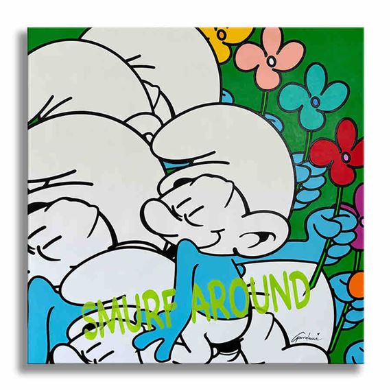 Gardani | Smurf Around – Original Painting on Canvas (2000) | MutualArt