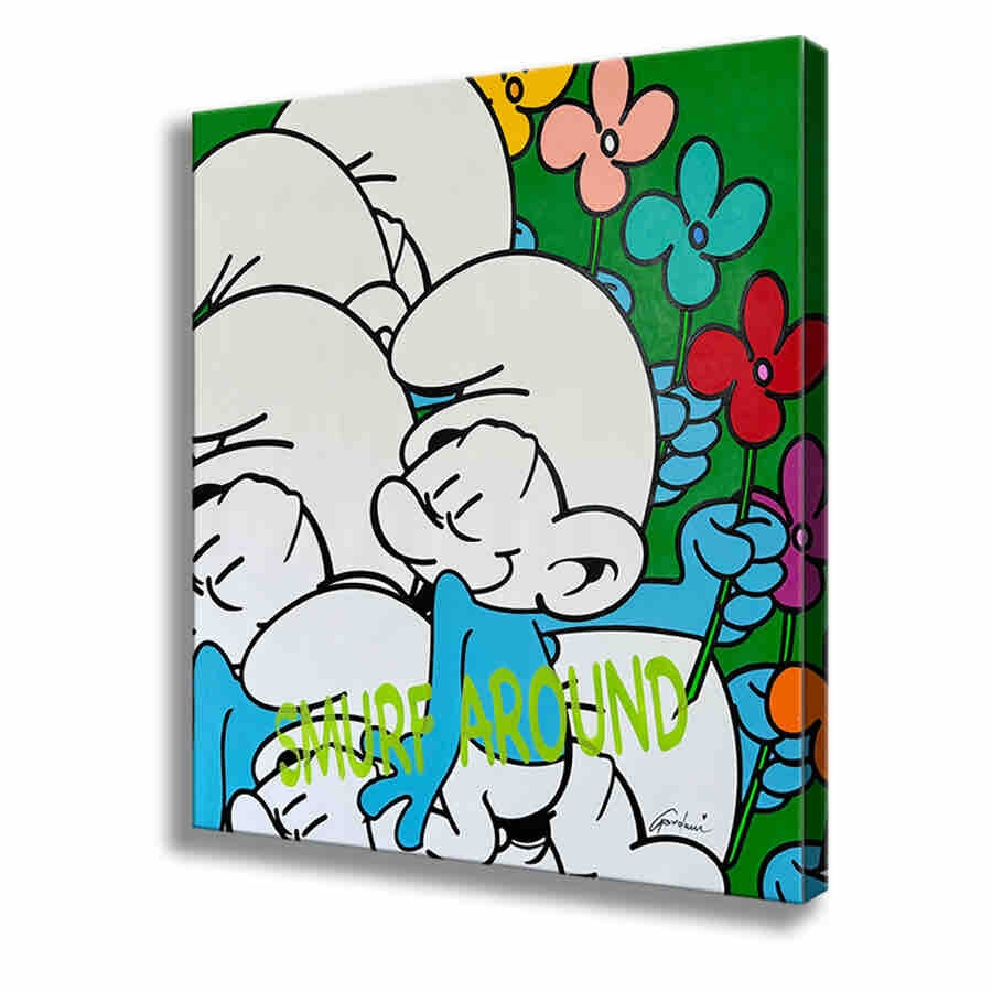 Gardani | Smurf Around – Original Painting on Canvas (2000) | MutualArt