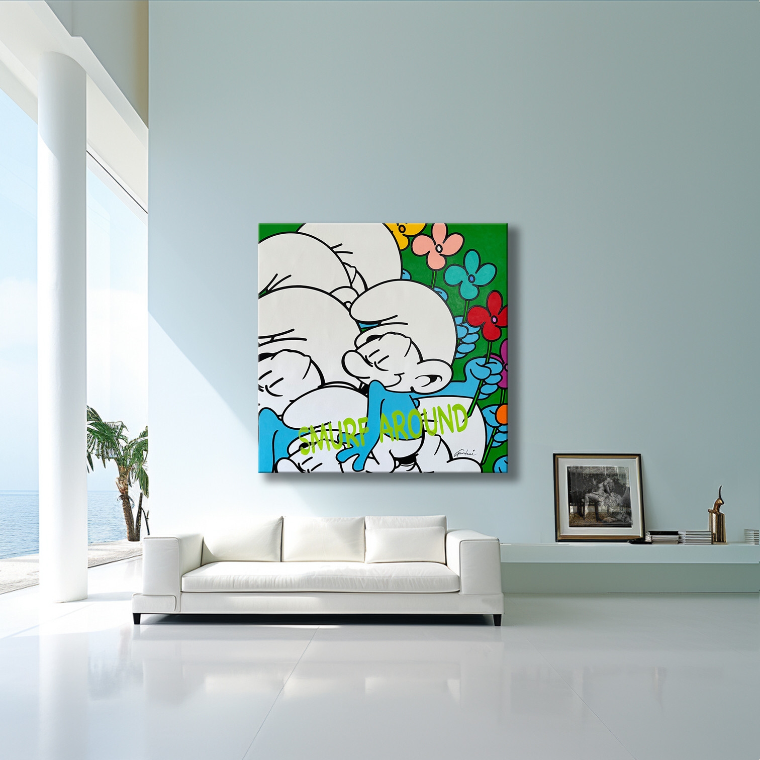 Gardani | Smurf Around – Original Painting on Canvas (2000) | MutualArt