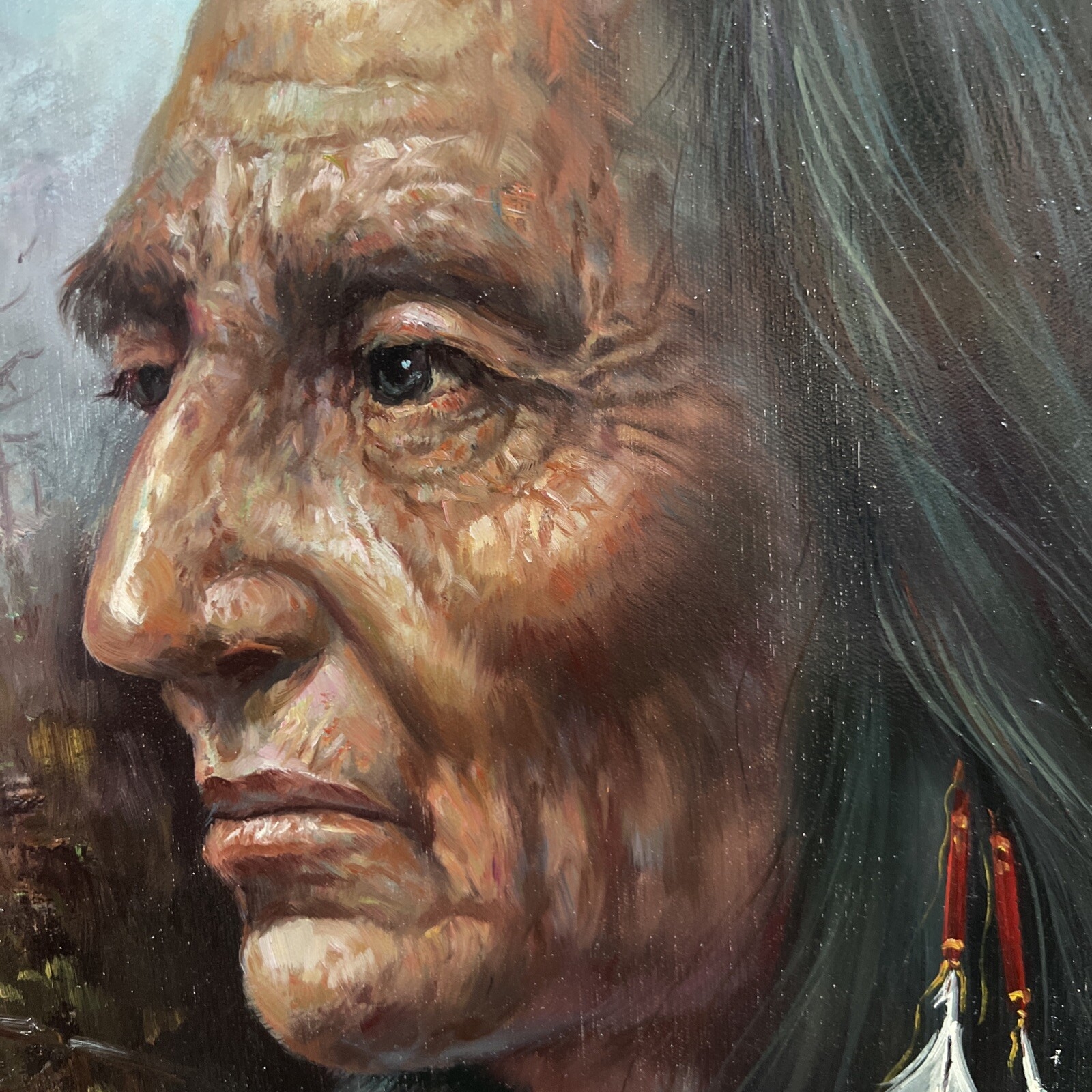 Troy Denton | Original Oil On Canvas Painting Indian Portrait | MutualArt