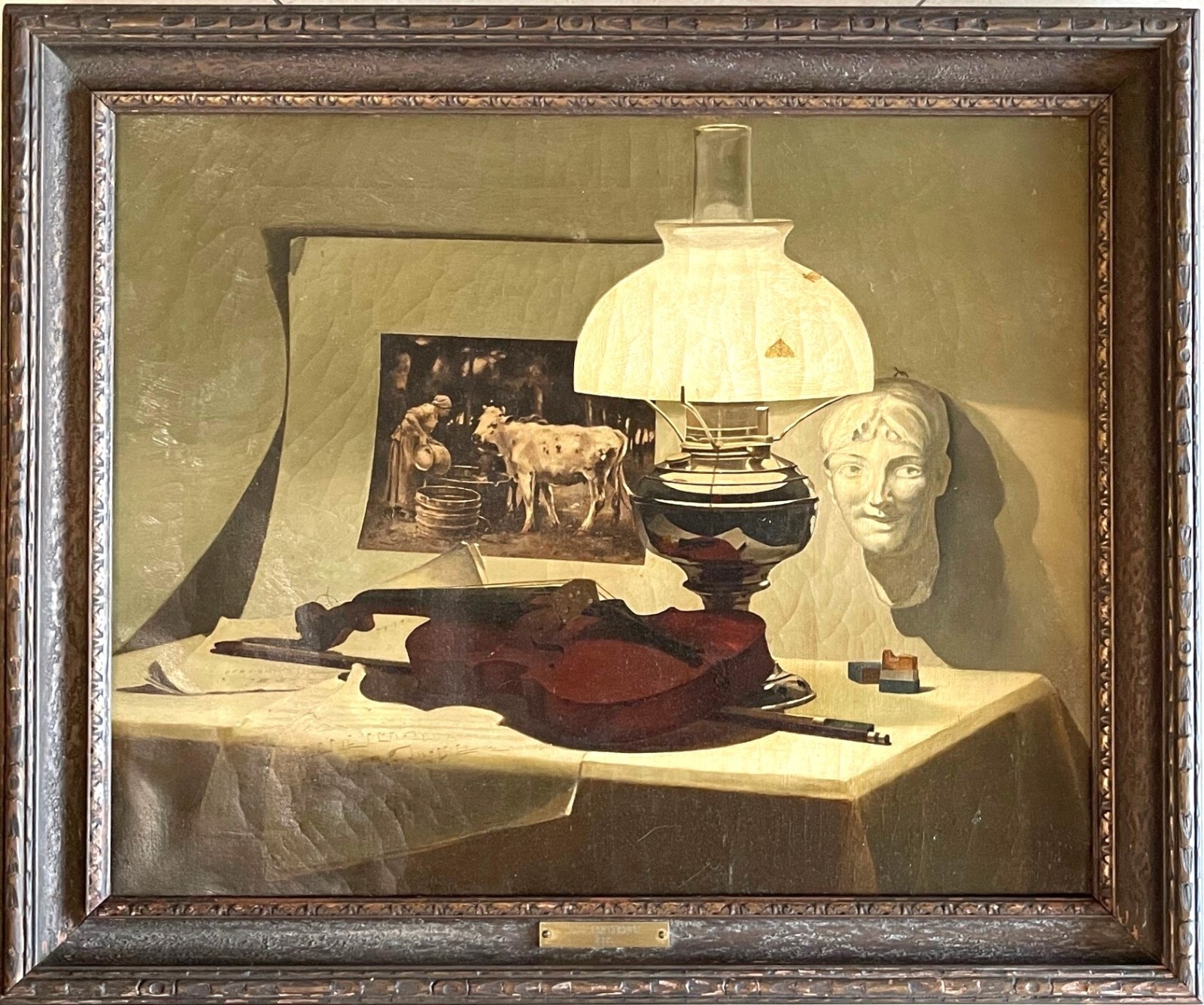 Luther Emerson van Gorder | Original 1888 Luther Van Gorder (1861-1931) Oil on Canvas (Violin ...