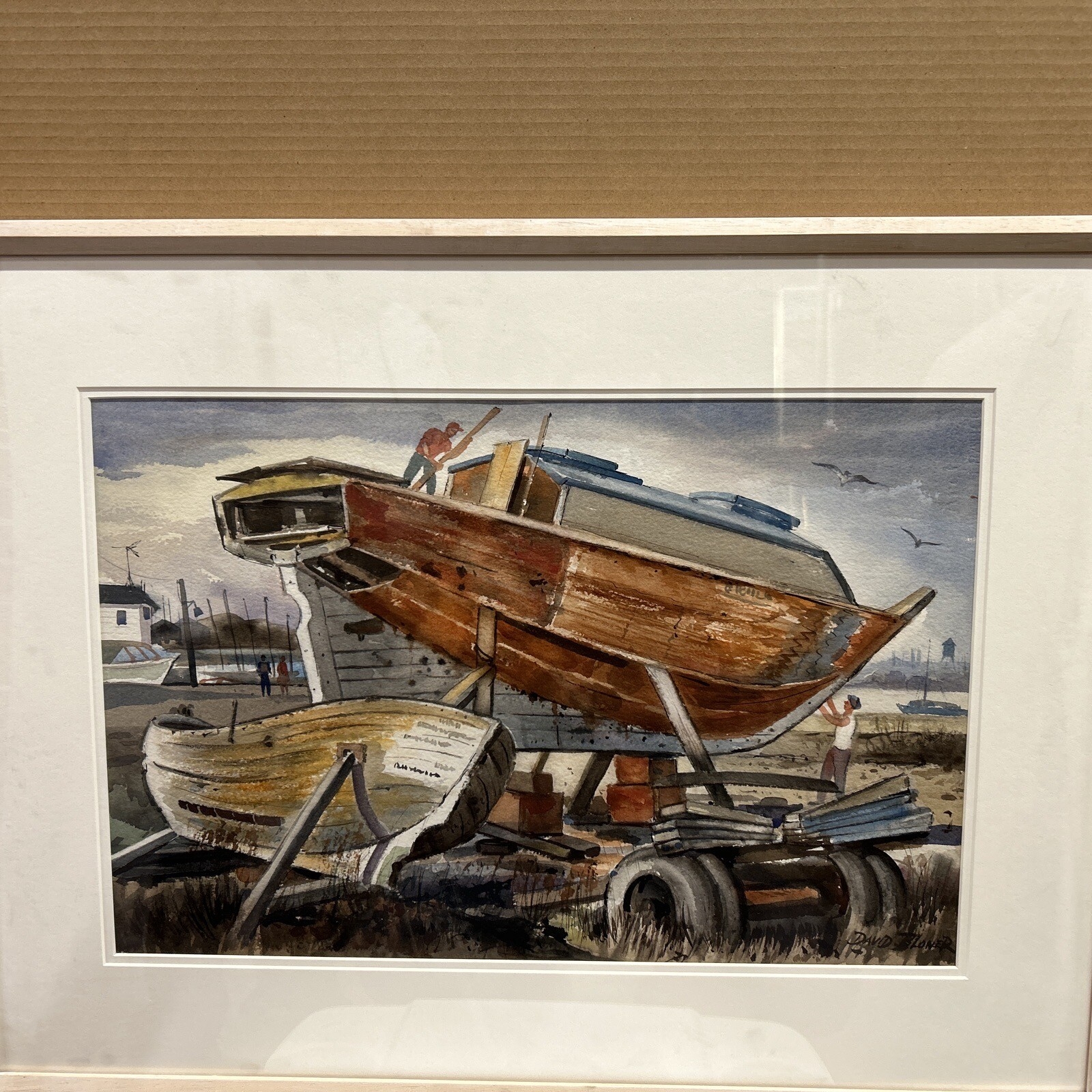 David Blower | DRY DOCK,SUNSET BEACH ORIGINAL PAINTING (1950 - 1969 ...
