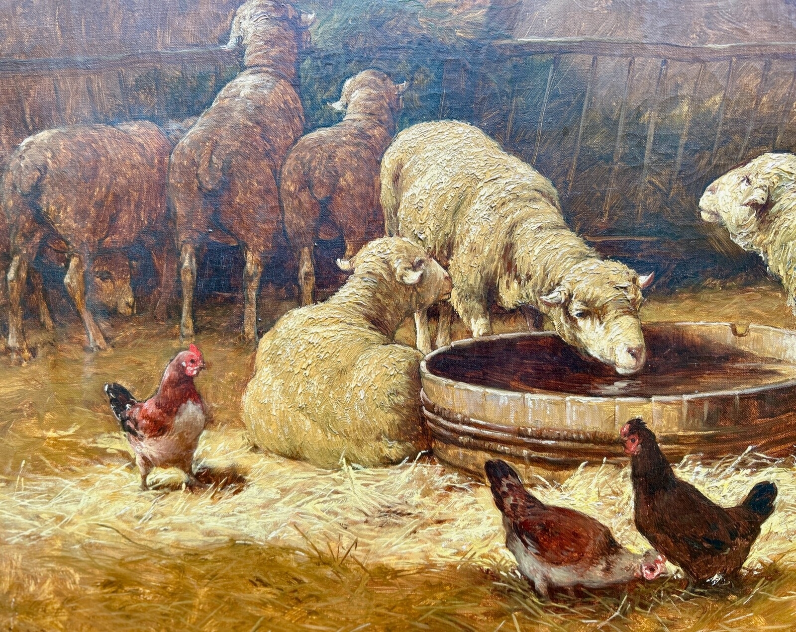 Charles Clair | Sheep in Sheepfold (1850 - 1899) | MutualArt