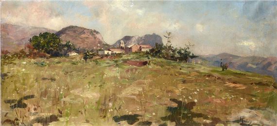 Carlo Follini | Country town (1913) | MutualArt