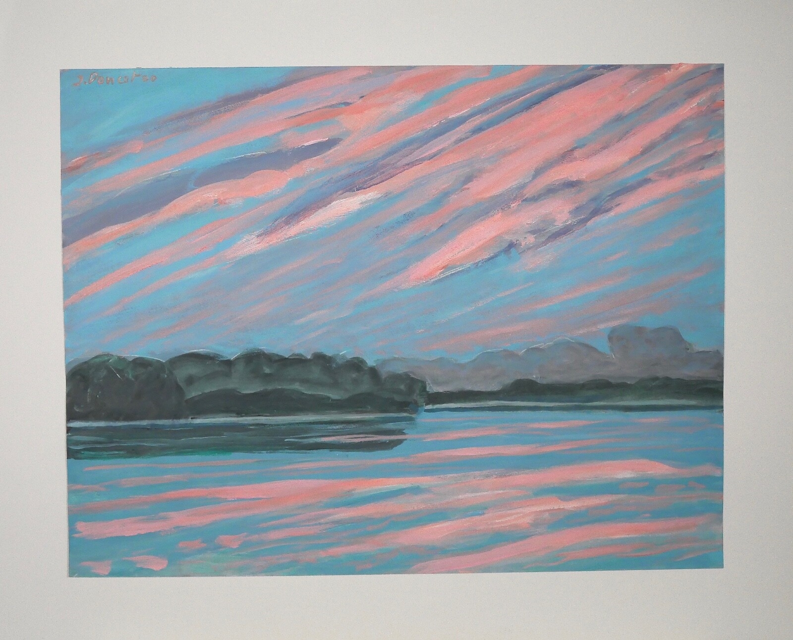 Jacques Poncet | Pink sky on shore (2000) | MutualArt