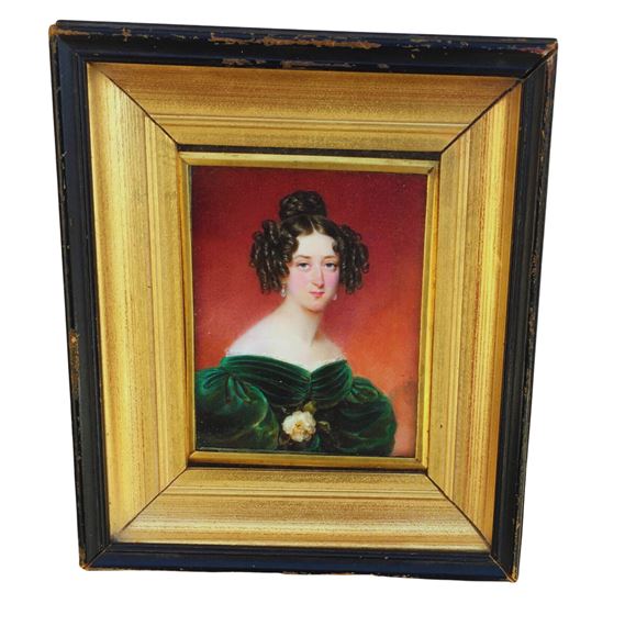 Emanuel Thomas Peter | Miniature Portrait A Noble Lady (1840) | MutualArt