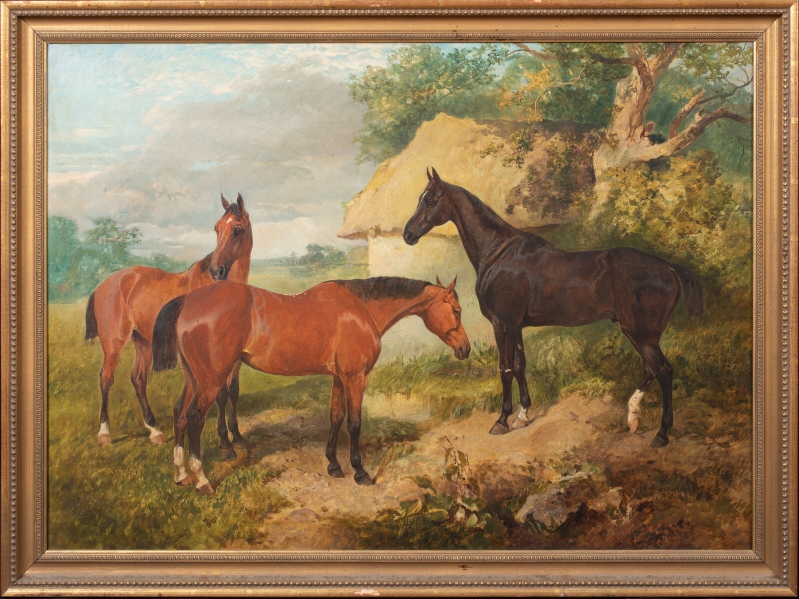 Henry Barraud | Three Horses In A Woodland Landscape (Circa 1860 ...
