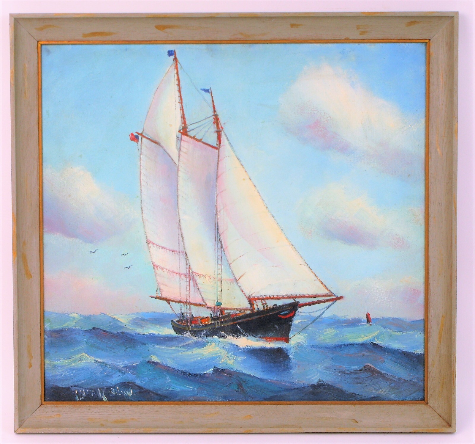 Ellery Thompson | STELLAR ELLERY THOMPSON PAINTING CLIPPER SHIP MYSTIC ...