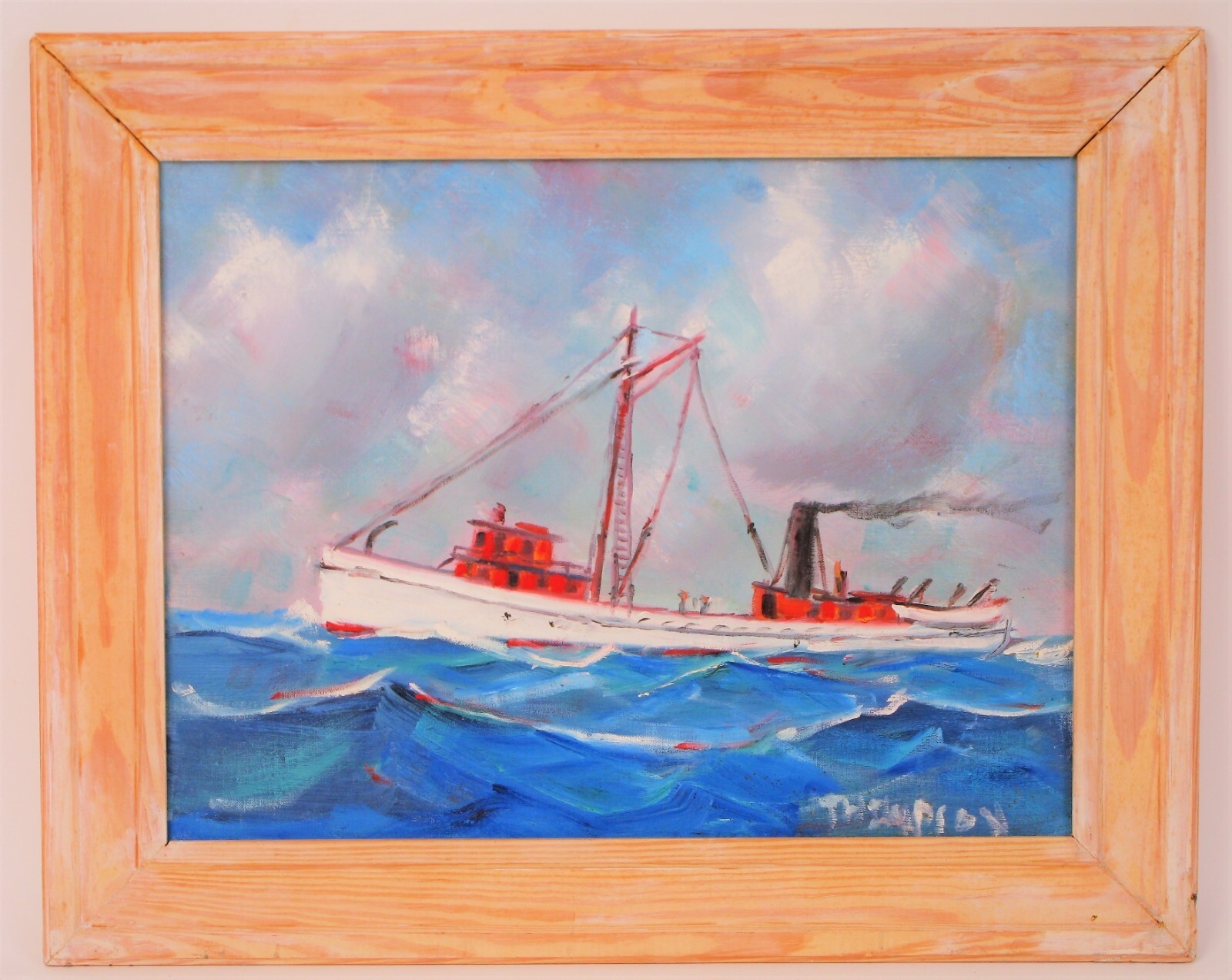 Ellery Thompson | ELLERY THOMPSON PAINTING WILCOX FISHING STEAMER SHIP ...