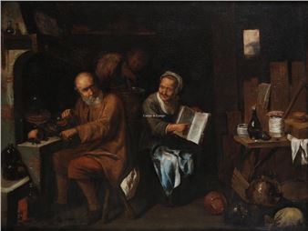 David Ryckaert III | Old man sleeping (1640 - 1642) | MutualArt