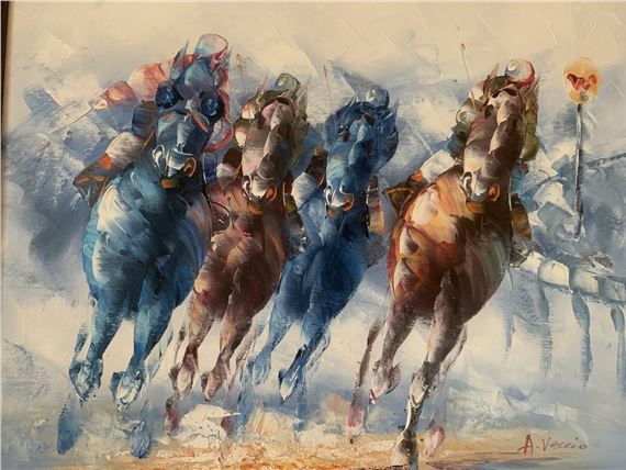 Anthony Vecchio | Horse Racing signed Painting (2006 - 2022) | MutualArt