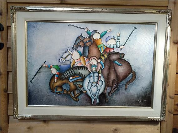 Joyce Roybal | Five Kids Playing Polo | MutualArt