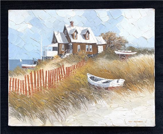 Albert Swayhoover | oil painting of a Beach House 1976 sailboats (1976 ...