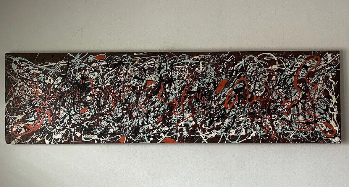 Jackson Pollock | LARGE ANTIQUE MID CENTURY MODERN ABSTRACT OIL ...