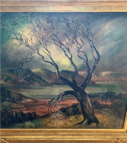 Rinaldo Cuneo | A Tree Overlooking A Small Coastal Village By Renaldo ...