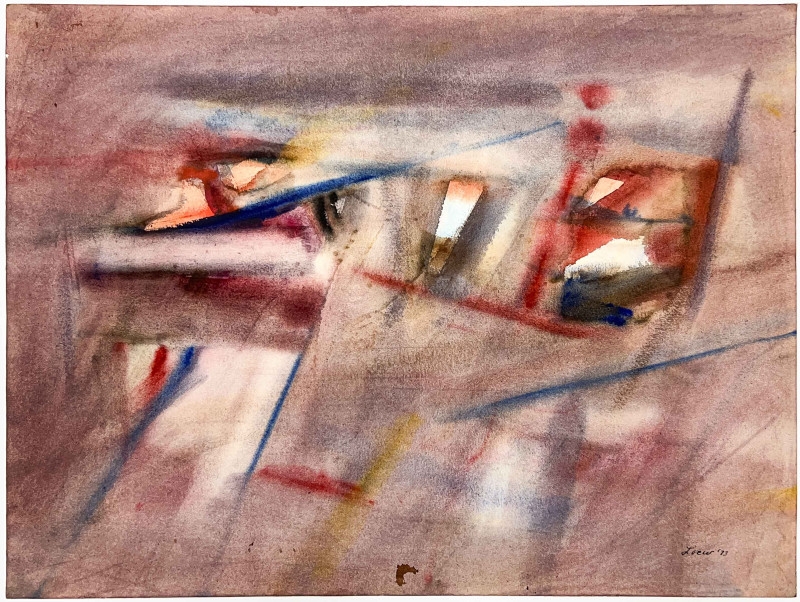 Michael Loew | Untitled (Abstract Composition in Red and Blue (1973 ...