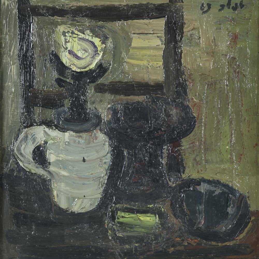 Samuel Tepler | Still Life with Chair and Vase (1963) | MutualArt