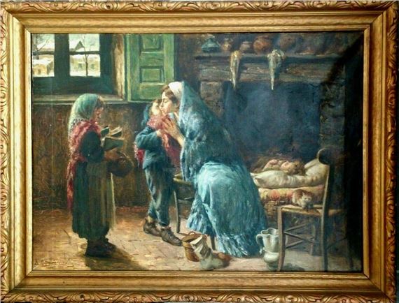 Donatus Buongiorno | Complex Oil on Canvas - Charming Scene (Circa 1890 ...