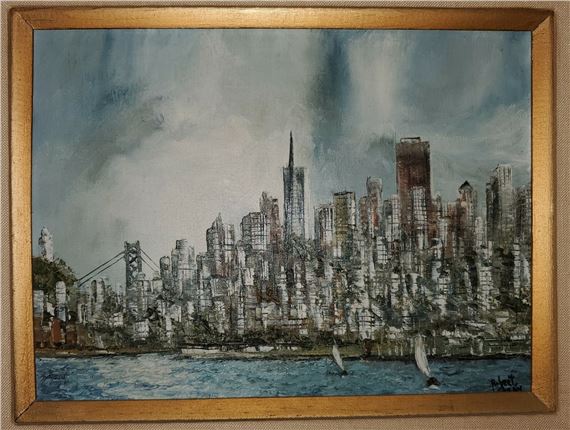 Robert Lebron | SAN FRANCISCO CITYSCAPE ORIGINAL PALETTE KNIFE OIL ...