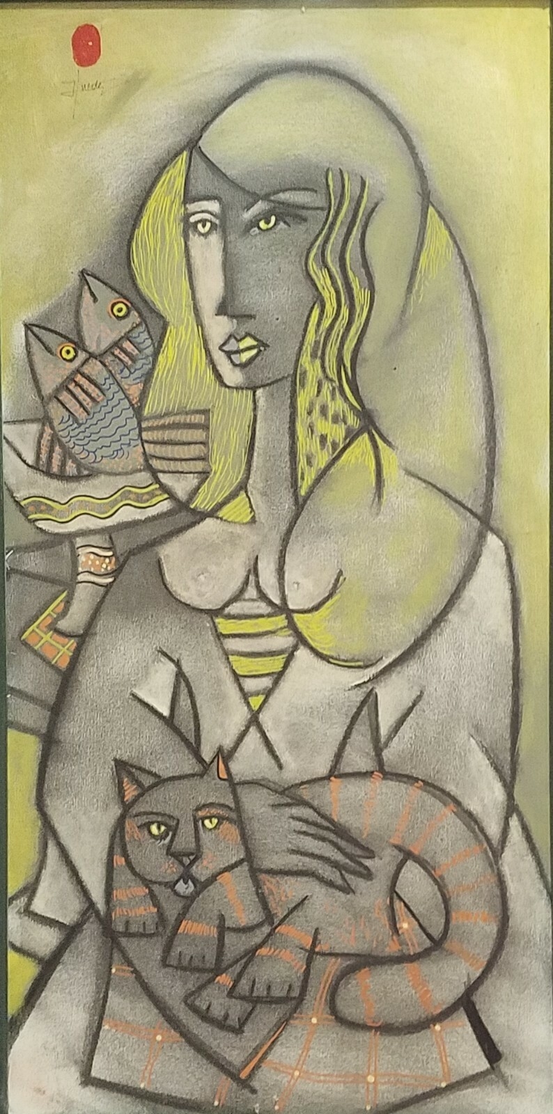Jesús Fuertes | Mujer Pescadora y Gato (2005) | MutualArt
