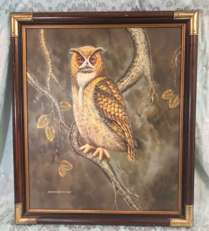 Bert Dail Seabourn | Original Bert Seabourn Vintage Owl Oil Painting On ...