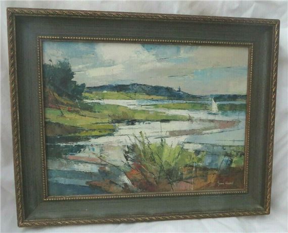 John Cuthbert Hare | MODERNIST LINEAR SIGNED JOHN CUTHBERT HARE OIL ...
