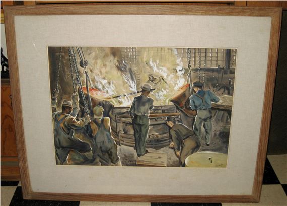 Donald Mundt | Rare signed & dated Don Mundt watercolor (1942) | MutualArt