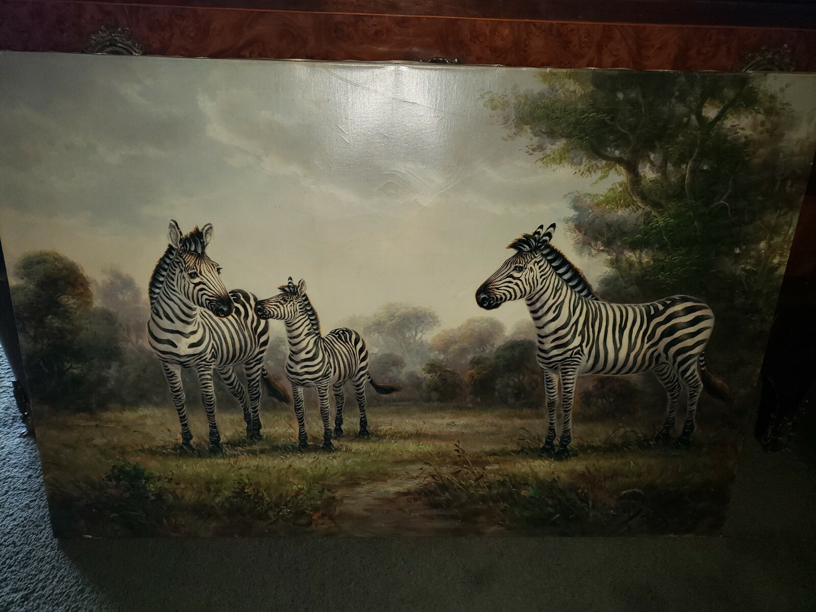 M.P. Elliott | Original painting oil on canvas of Zebras (2020 - 2024 ...
