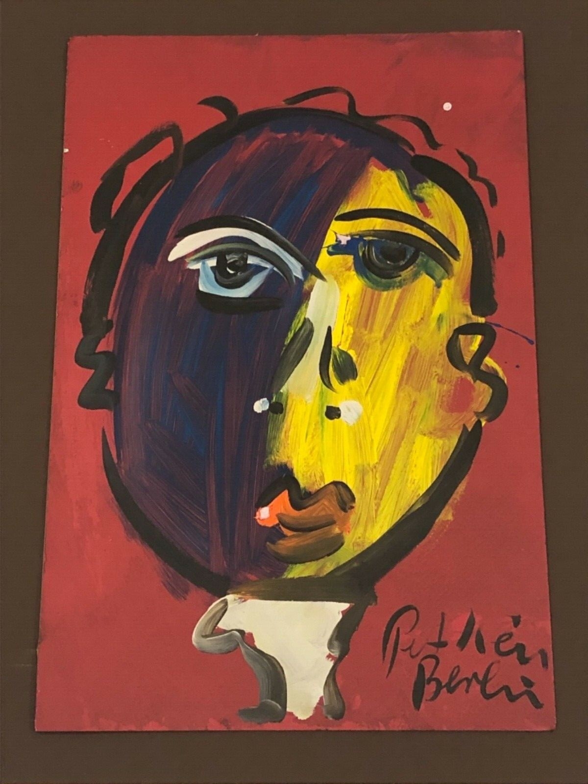 Peter Robert Keil | Rare Peter Keil Red Period Abstract Berlin Face ...