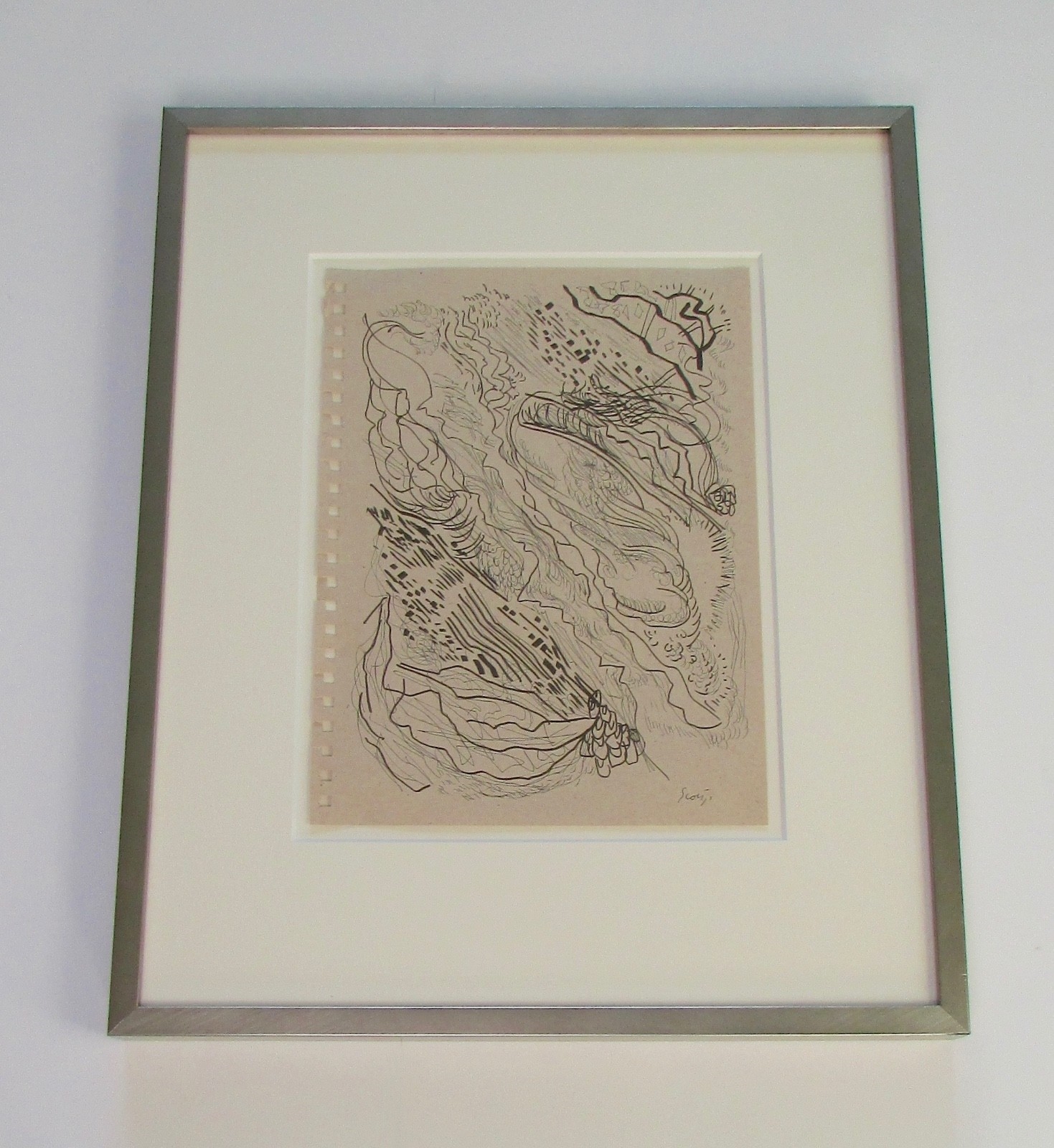 Sam Scott | Signed Sam Scott Santa Fe Abstract Expressionist Pen & Ink ...