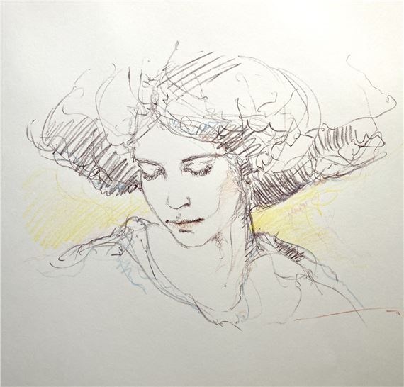 José Royo | Original Colored Pencil Sketch Drawing Portrait of Woman ...