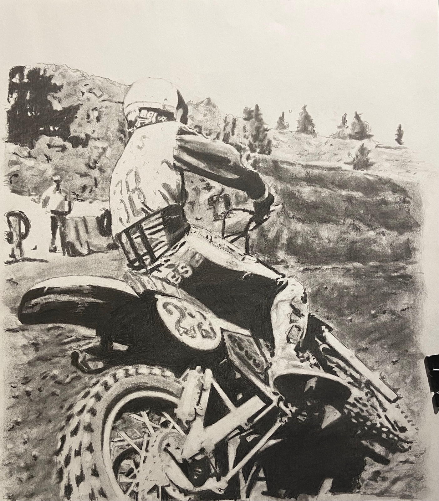 Richard Hart | Original Drawing Marty Moates Motocross Mammoth Mountain ...