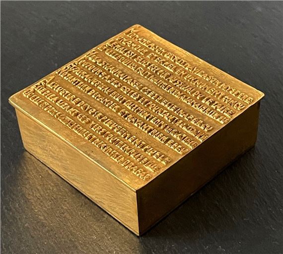 Line Vautrin | French Line Vautrin Bronze Poem Box with Sonnet by Felix ...