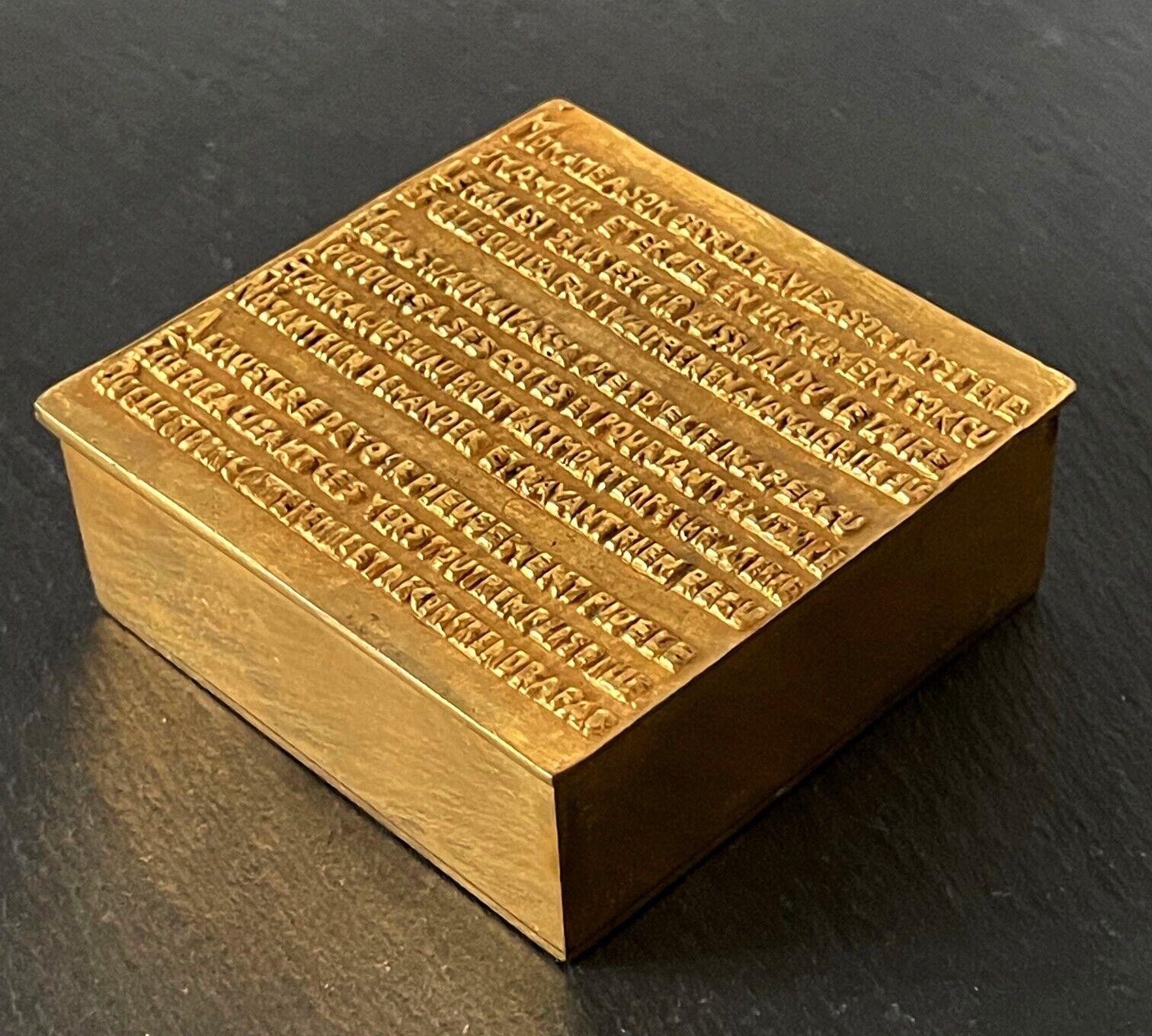 Line Vautrin | French Line Vautrin Bronze Poem Box with Sonnet by Felix ...