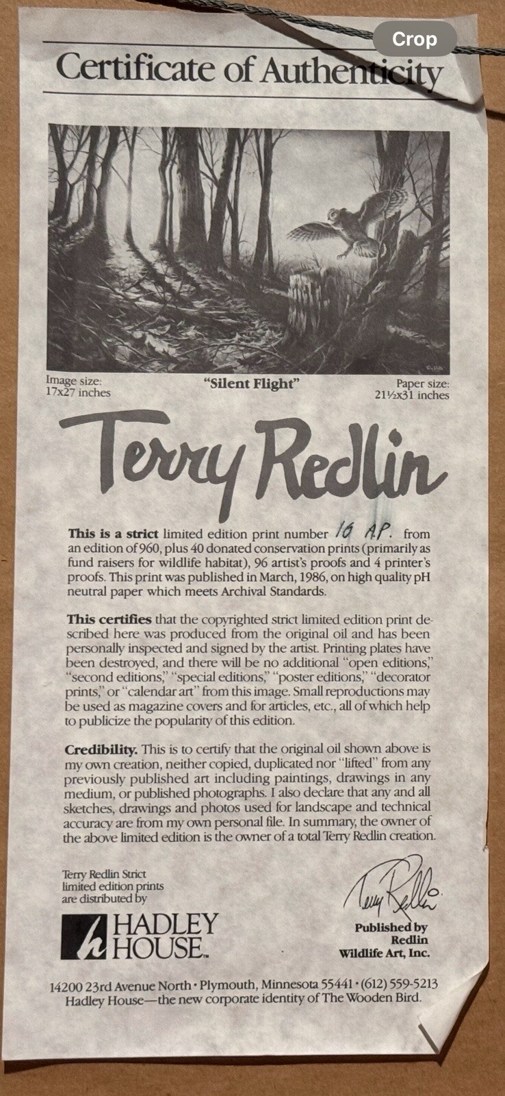 Terry Redlin | Silent Flight (1986) | MutualArt