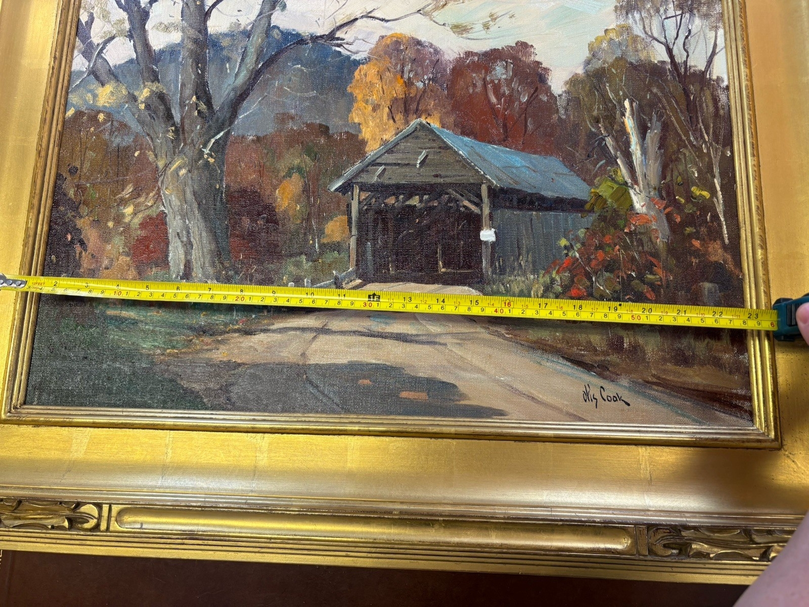 Otis Cook | Covered Bridge in Autumn (1925 - 1949) | MutualArt